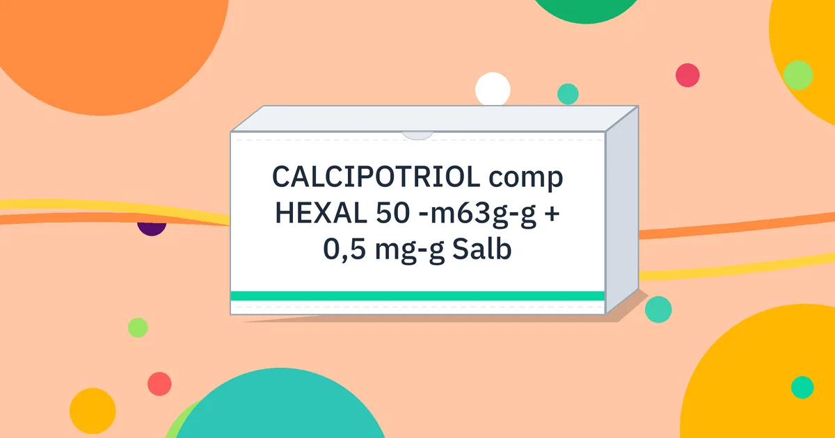 Symbolbild: Packung mit der Aufschrift CALCIPOTRIOL comp HEXAL 50 -m63g-g + 0,5 mg-g Salb (PZN 14276674) – Verfügbarkeit und Bezug in Apotheken in Frankfurt am Main