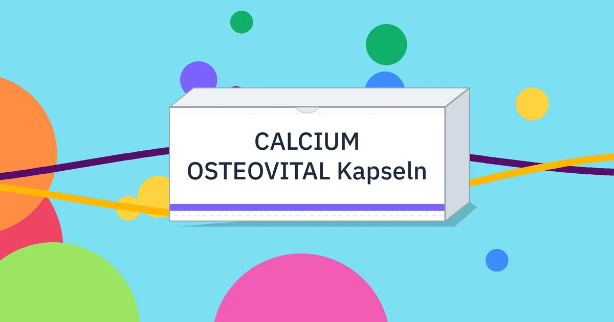 Symbolbild: Packung mit der Aufschrift CALCIUM OSTEOVITAL Kapseln (PZN 19100313) – Verfügbarkeit und Bezug in Apotheken in Frankfurt am Main