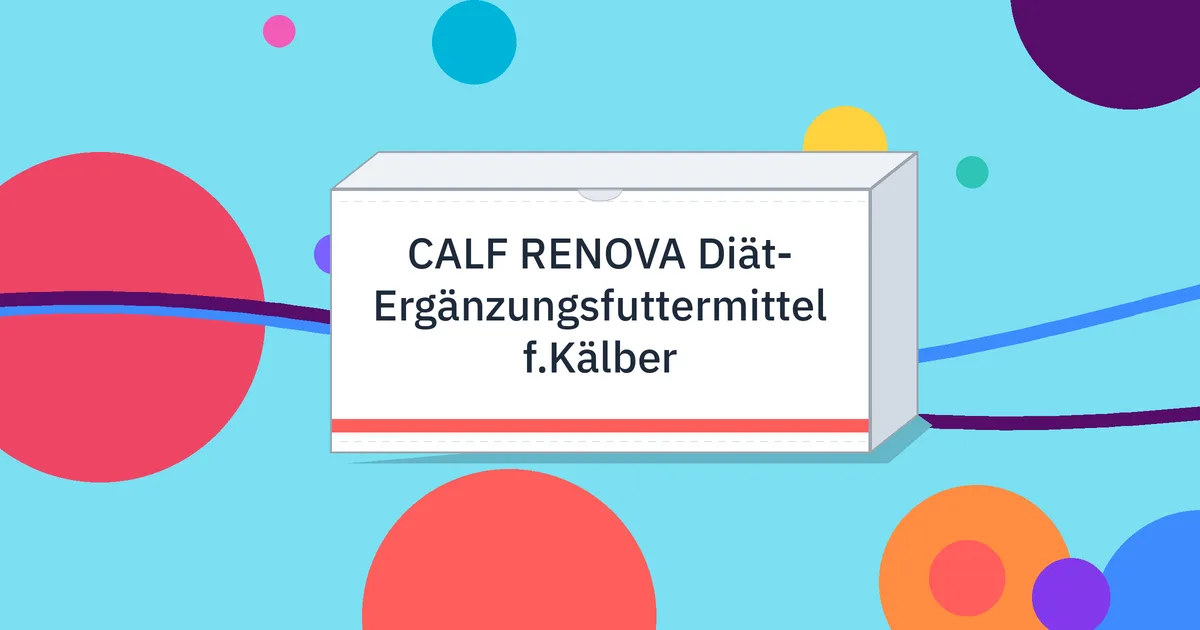 Symbolbild: Packung mit der Aufschrift CALF RENOVA Diät-Ergänzungsfuttermittel f.Kälber (PZN 20003992) – Verfügbarkeit und Bezug in Apotheken in Frankfurt am Main