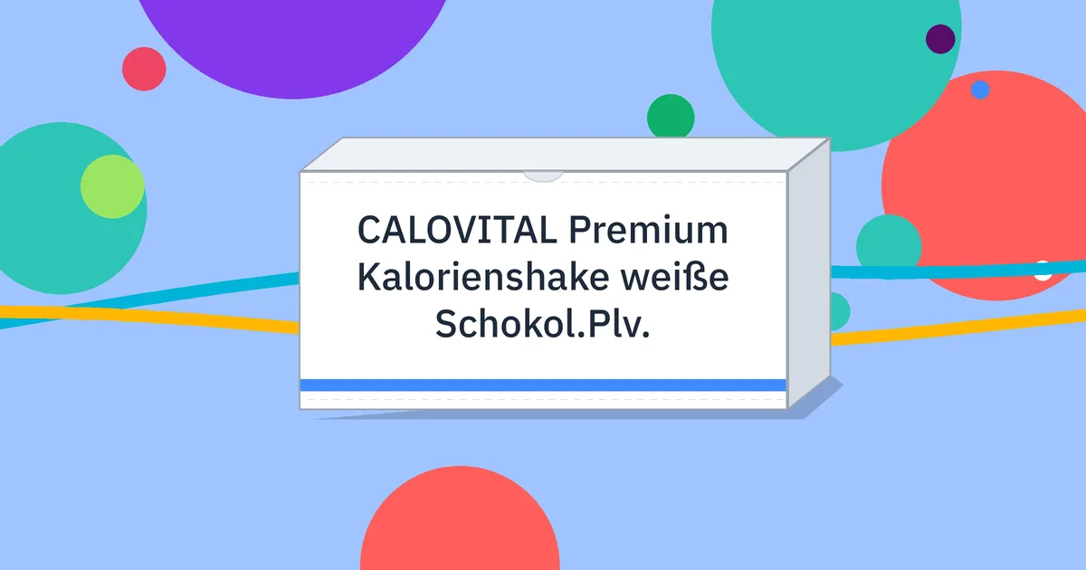 Symbolbild: Packung mit der Aufschrift CALOVITAL Premium Kalorienshake weiße Schokol.Plv. (PZN 17200631) – Verfügbarkeit und Bezug in Apotheken in Frankfurt am Main