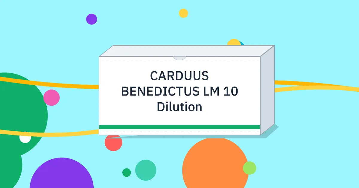 Symbolbild: Packung mit der Aufschrift CARDUUS BENEDICTUS LM 10 Dilution (PZN 13430067) – Verfügbarkeit und Bezug in Apotheken in Frankfurt am Main