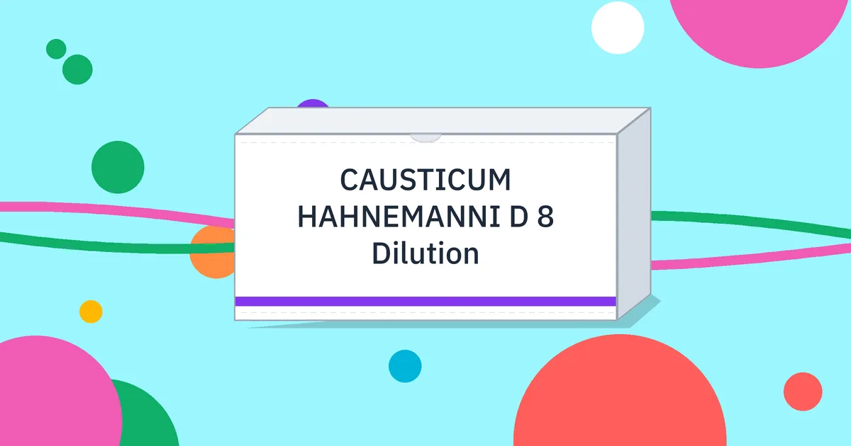 Symbolbild: Packung mit der Aufschrift CAUSTICUM HAHNEMANNI D 8 Dilution (PZN 02401507) – Verfügbarkeit und Bezug in Apotheken in Frankfurt am Main