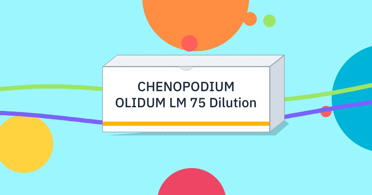 Symbolbild: Packung mit der Aufschrift CHENOPODIUM OLIDUM LM 75 Dilution (PZN 13441585) – Verfügbarkeit und Bezug in Apotheken in Frankfurt am Main