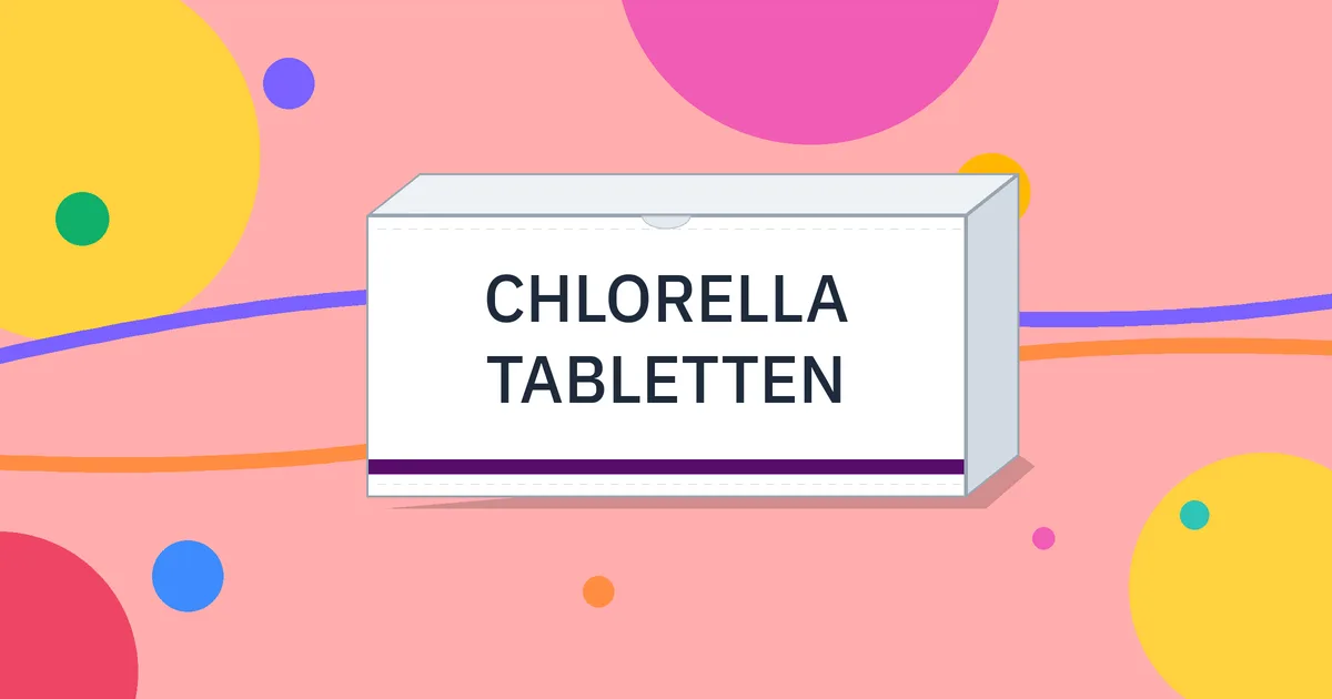 Symbolbild: Packung mit der Aufschrift CHLORELLA TABLETTEN (PZN 01515284) – Verfügbarkeit und Bezug in Apotheken in Frankfurt am Main