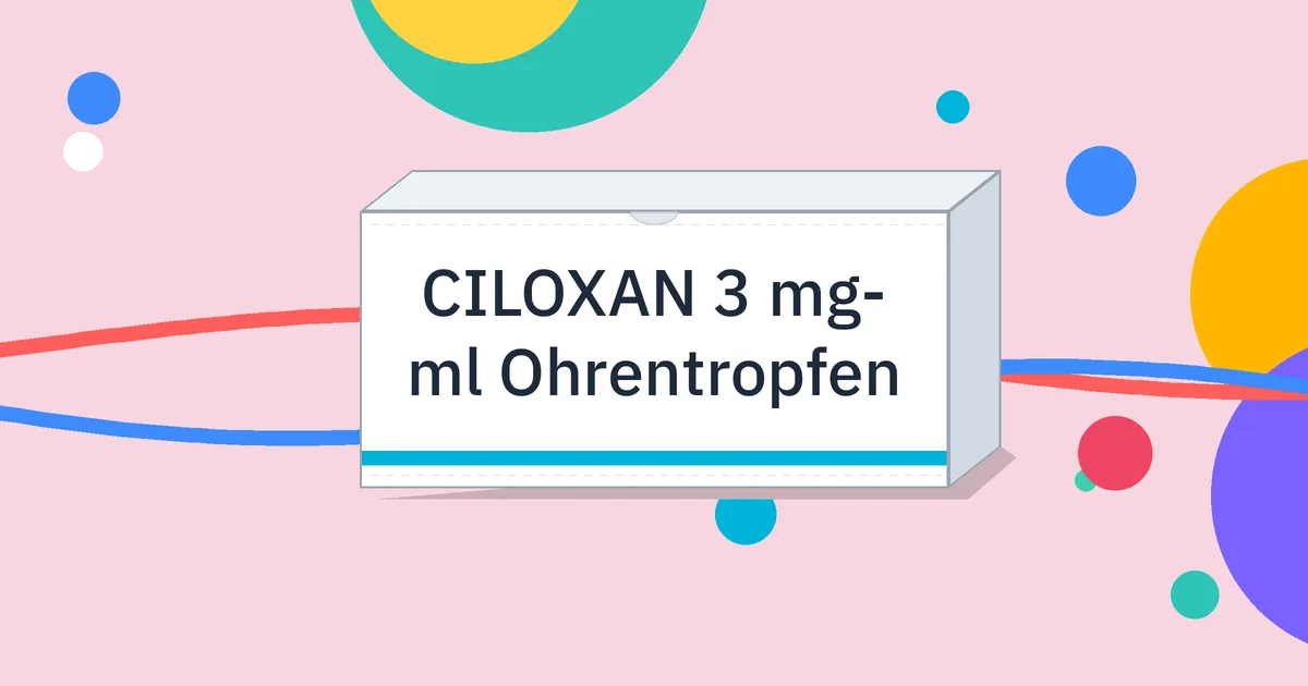 Symbolbild: Packung mit der Aufschrift CILOXAN 3 mg-ml Ohrentropfen (PZN 09476448) – Verfügbarkeit und Bezug in Apotheken in Frankfurt am Main
