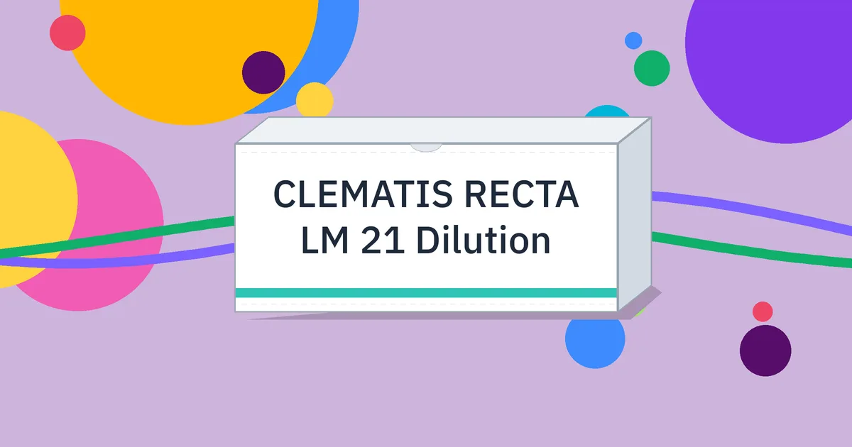 Symbolbild: Packung mit der Aufschrift CLEMATIS RECTA LM 21 Dilution (PZN 12822322) – Verfügbarkeit und Bezug in Apotheken in Frankfurt am Main