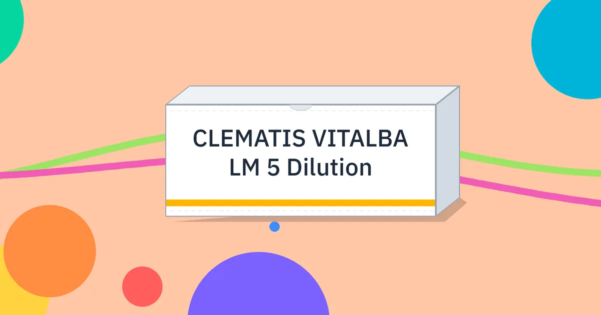 Symbolbild: Packung mit der Aufschrift CLEMATIS VITALBA LM 5 Dilution (PZN 13447286) – Verfügbarkeit und Bezug in Apotheken in Frankfurt am Main