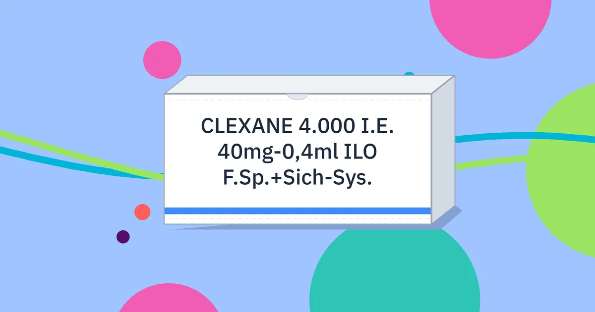 Symbolbild: Packung mit der Aufschrift CLEXANE 4.000 I.E. 40mg-0,4ml ILO F.Sp.+Sich-Sys. (PZN 12584288) – Verfügbarkeit und Bezug in Apotheken in Frankfurt am Main