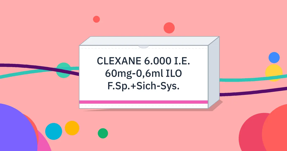 Symbolbild: Packung mit der Aufschrift CLEXANE 6.000 I.E. 60mg-0,6ml ILO F.Sp.+Sich-Sys. (PZN 12584621) – Verfügbarkeit und Bezug in Apotheken in Frankfurt am Main