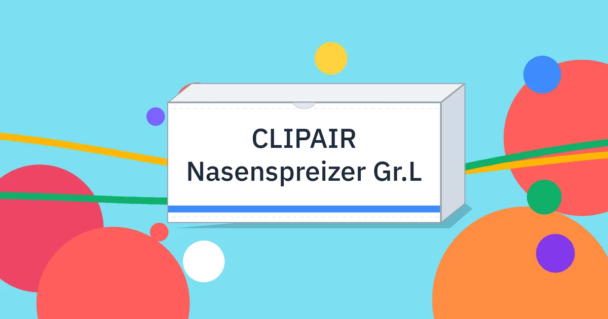 Symbolbild: Packung mit der Aufschrift CLIPAIR Nasenspreizer Gr.L (PZN 11083526) – Verfügbarkeit und Bezug in Apotheken in Frankfurt am Main