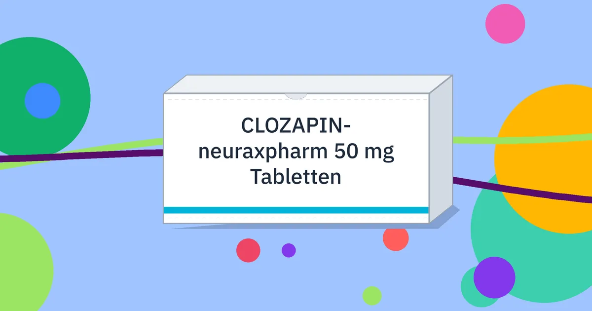 Symbolbild: Packung mit der Aufschrift CLOZAPIN-neuraxpharm 50 mg Tabletten (PZN 00557122) – Verfügbarkeit und Bezug in Apotheken in Frankfurt am Main