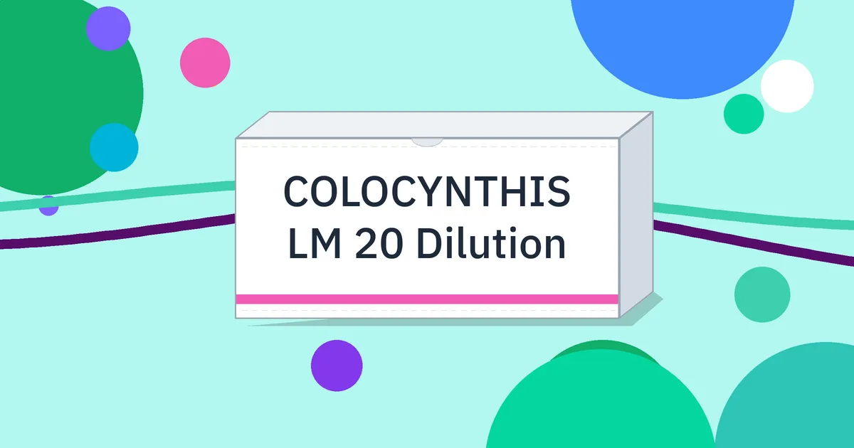 Symbolbild: Packung mit der Aufschrift COLOCYNTHIS LM 20 Dilution (PZN 12832734) – Verfügbarkeit und Bezug in Apotheken in Frankfurt am Main