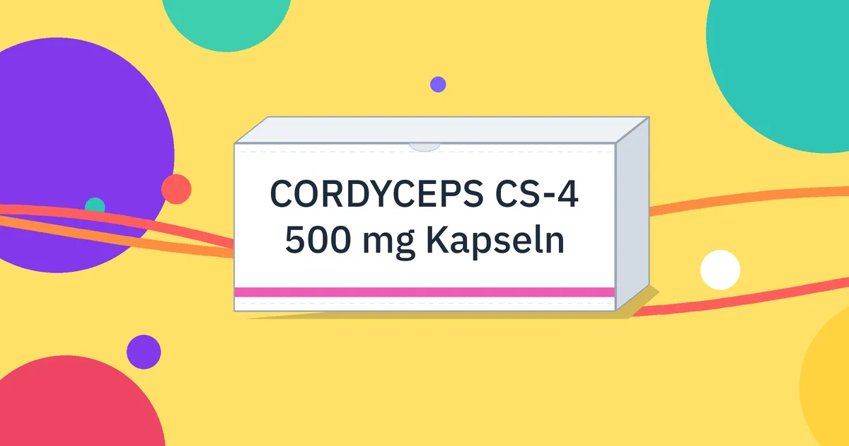 Symbolbild: Packung mit der Aufschrift CORDYCEPS CS-4 500 mg Kapseln (PZN 16226172) – Verfügbarkeit und Bezug in Apotheken in Frankfurt am Main