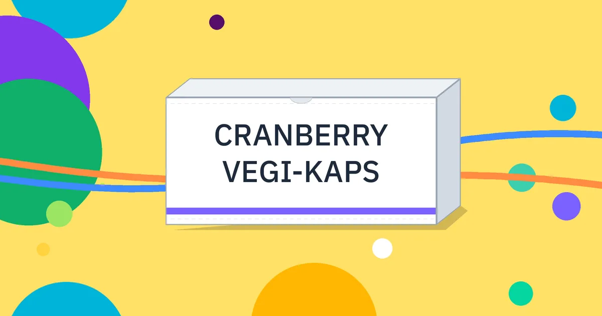 Symbolbild: Packung mit der Aufschrift CRANBERRY VEGI-KAPS (PZN 10382988) – Verfügbarkeit und Bezug in Apotheken in Frankfurt am Main