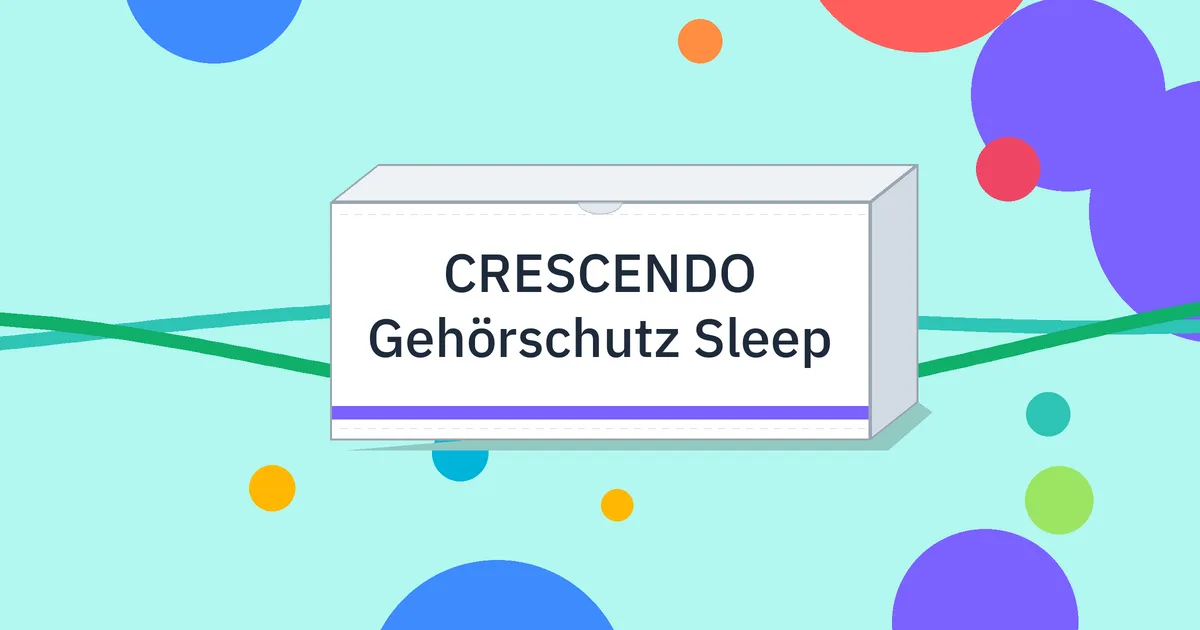 Symbolbild: Packung mit der Aufschrift CRESCENDO Gehörschutz Sleep (PZN 18275045) – Verfügbarkeit und Bezug in Apotheken in Frankfurt am Main