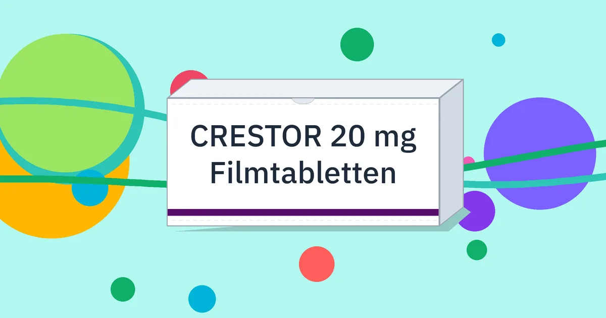 Symbolbild: Packung mit der Aufschrift CRESTOR 20 mg Filmtabletten (PZN 05484468) – Verfügbarkeit und Bezug in Apotheken in Frankfurt am Main