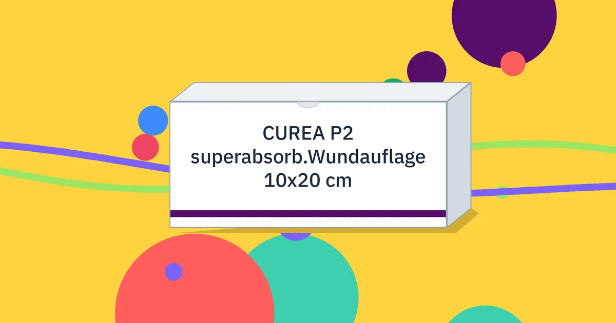 Symbolbild: Packung mit der Aufschrift CUREA P2 superabsorb.Wundauflage 10x20 cm (PZN 10127960) – Verfügbarkeit und Bezug in Apotheken in Frankfurt am Main