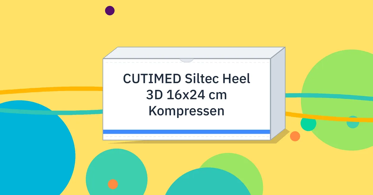 Symbolbild: Packung mit der Aufschrift CUTIMED Siltec Heel 3D 16x24 cm Kompressen (PZN 17282712) – Verfügbarkeit und Bezug in Apotheken in Frankfurt am Main