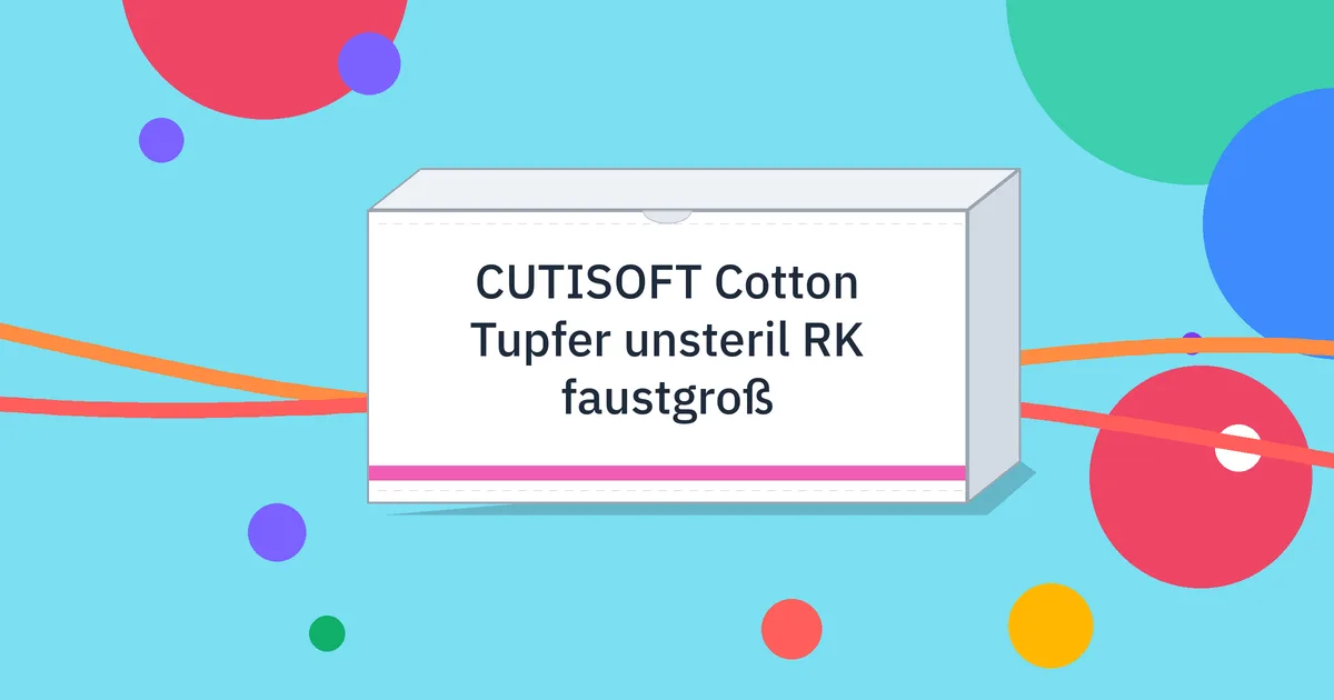 Symbolbild: Packung mit der Aufschrift CUTISOFT Cotton Tupfer unsteril RK faustgroß (PZN 03902074) – Verfügbarkeit und Bezug in Apotheken in Frankfurt am Main