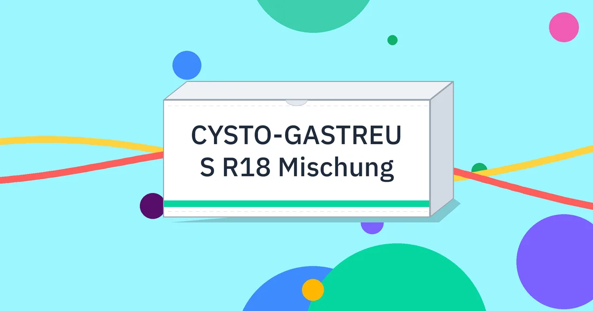 Symbolbild: Packung mit der Aufschrift CYSTO-GASTREU S R18 Mischung (PZN 01686703) – Verfügbarkeit und Bezug in Apotheken in Frankfurt am Main