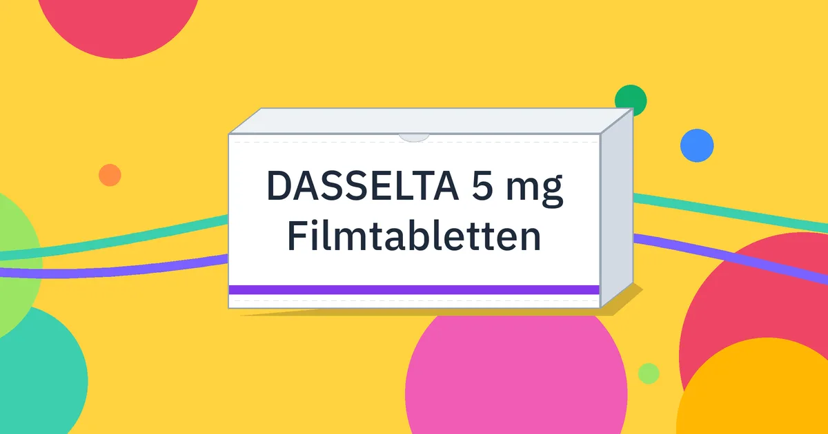 Symbolbild: Packung mit der Aufschrift DASSELTA 5 mg Filmtabletten (PZN 09691997) – Verfügbarkeit und Bezug in Apotheken in Frankfurt am Main