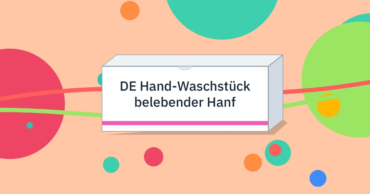 Symbolbild: Packung mit der Aufschrift DE Hand-Waschstück belebender Hanf (PZN 16585066) – Verfügbarkeit und Bezug in Apotheken in Frankfurt am Main