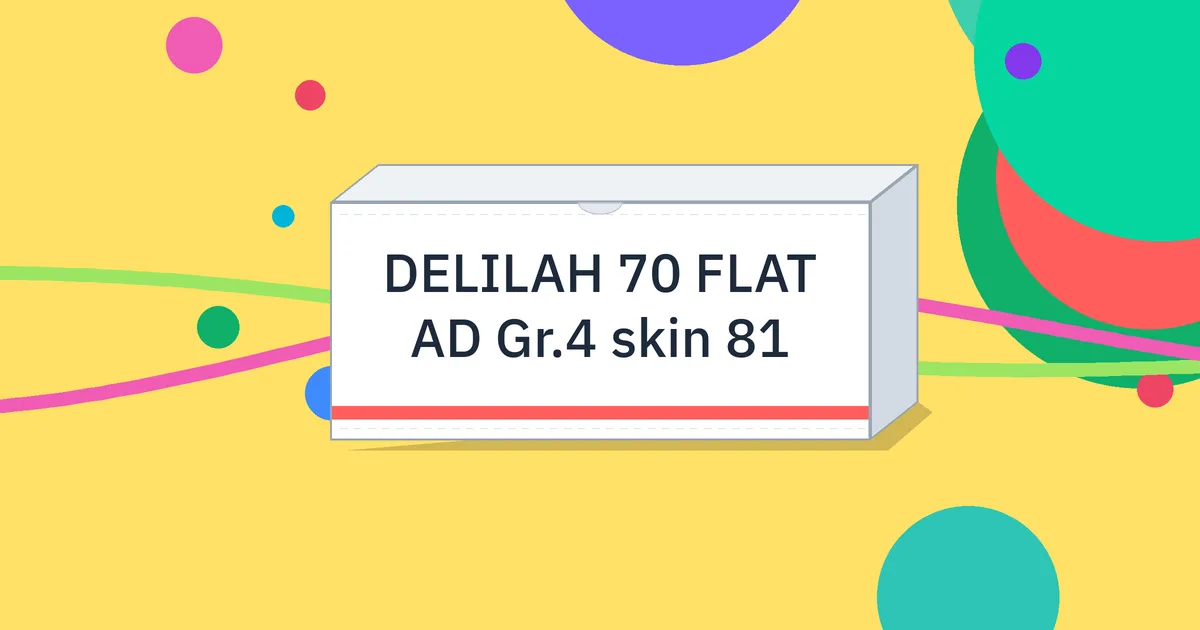 Symbolbild: Packung mit der Aufschrift DELILAH 70 FLAT AD Gr.4 skin 81 (PZN 13847672) – Verfügbarkeit und Bezug in Apotheken in Frankfurt am Main