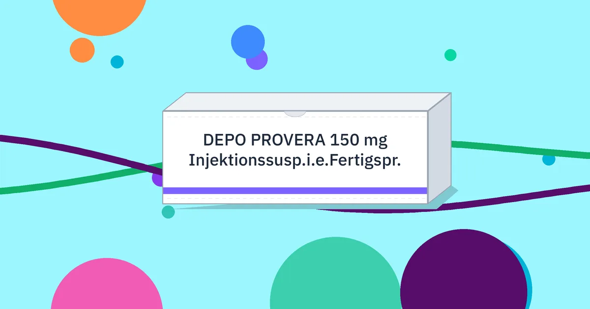 Symbolbild: Packung mit der Aufschrift DEPO PROVERA 150 mg Injektionssusp.i.e.Fertigspr. (PZN 00168538) – Verfügbarkeit und Bezug in Apotheken in Frankfurt am Main