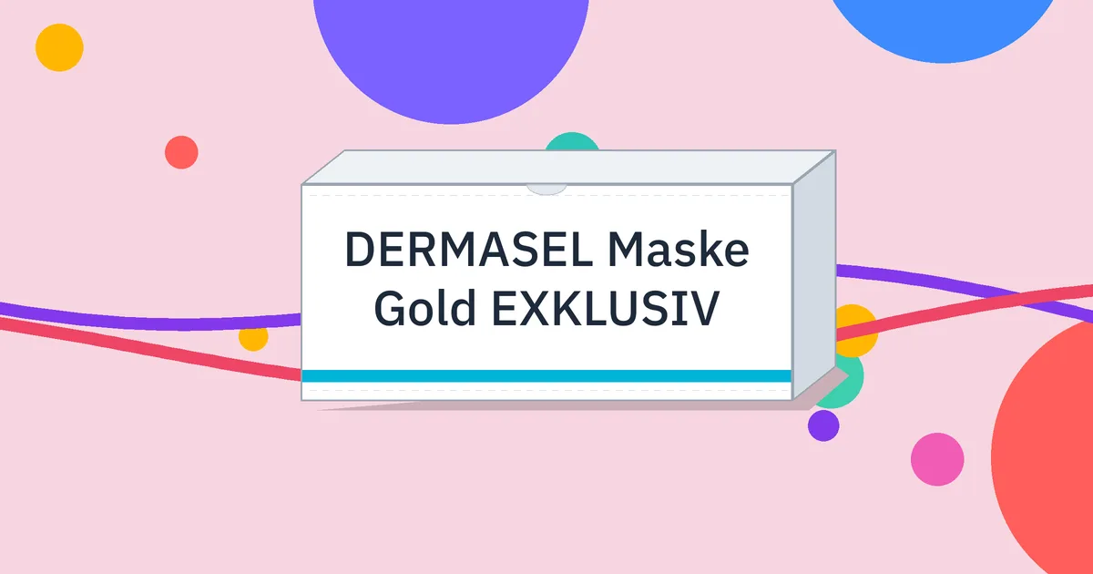 Symbolbild: Packung mit der Aufschrift DERMASEL Maske Gold EXKLUSIV (PZN 07387344) – Verfügbarkeit und Bezug in Apotheken in Frankfurt am Main