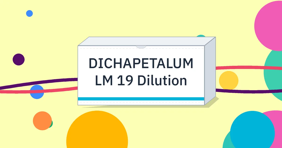 Symbolbild: Packung mit der Aufschrift DICHAPETALUM LM 19 Dilution (PZN 13464310) – Verfügbarkeit und Bezug in Apotheken in Frankfurt am Main