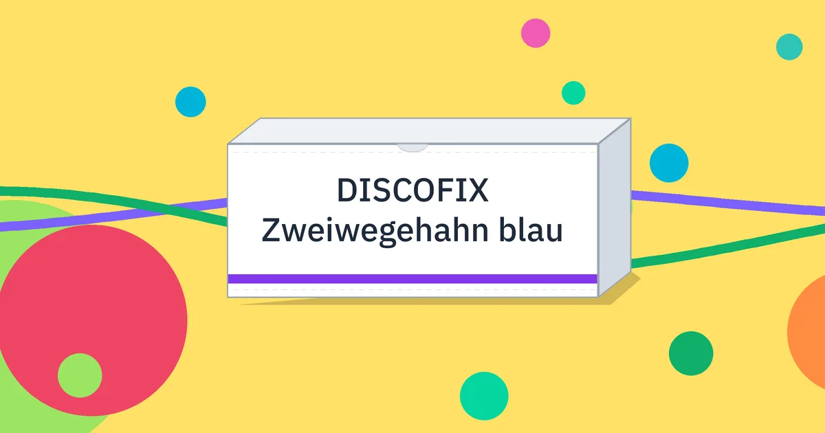 Symbolbild: Packung mit der Aufschrift DISCOFIX Zweiwegehahn blau (PZN 03200633) – Verfügbarkeit und Bezug in Apotheken in Frankfurt am Main