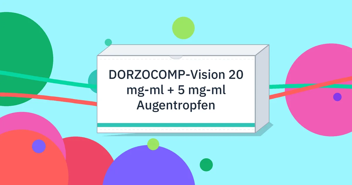 Symbolbild: Packung mit der Aufschrift DORZOCOMP-Vision 20 mg-ml + 5 mg-ml Augentropfen (PZN 20406922) – Verfügbarkeit und Bezug in Apotheken in Frankfurt am Main