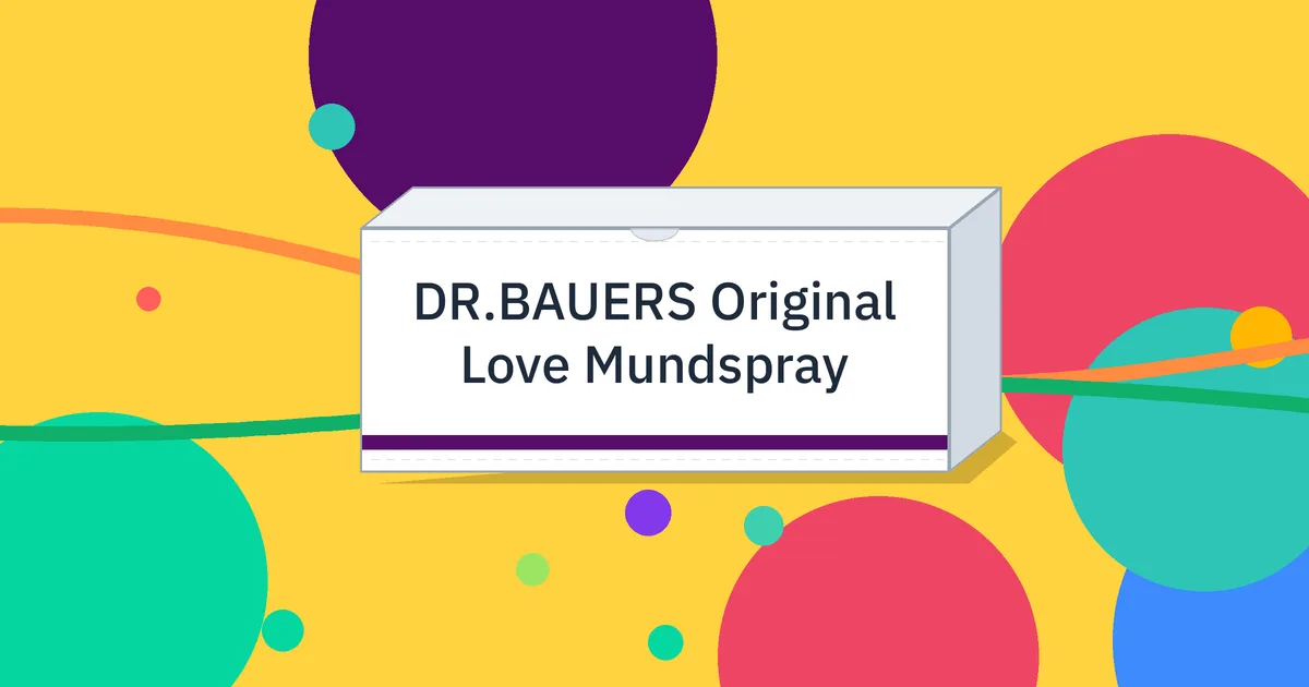 Symbolbild: Packung mit der Aufschrift DR.BAUERS Original Love Mundspray (PZN 19762706) – Verfügbarkeit und Bezug in Apotheken in Frankfurt am Main