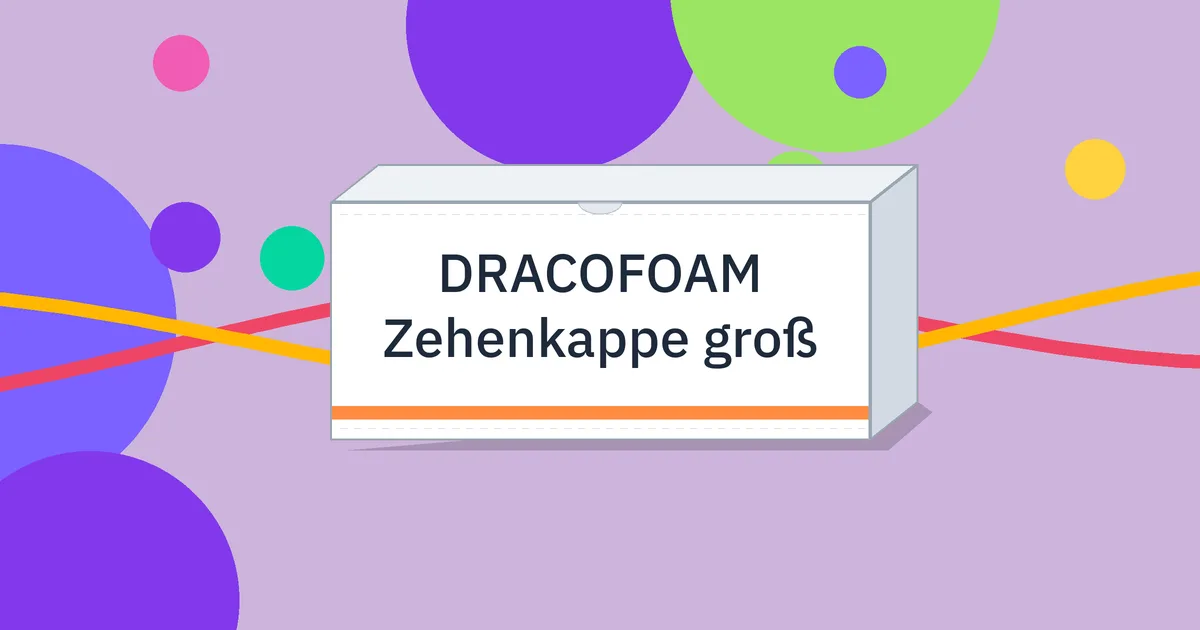 Symbolbild: Packung mit der Aufschrift DRACOFOAM Zehenkappe groß (PZN 12543378) – Verfügbarkeit und Bezug in Apotheken in Frankfurt am Main