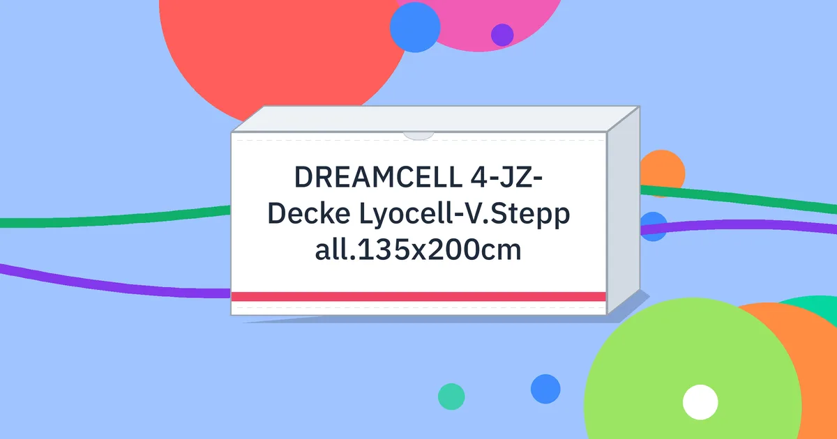 Symbolbild: Packung mit der Aufschrift DREAMCELL 4-JZ-Decke Lyocell-V.Stepp all.135x200cm (PZN 16894985) – Verfügbarkeit und Bezug in Apotheken in Frankfurt am Main