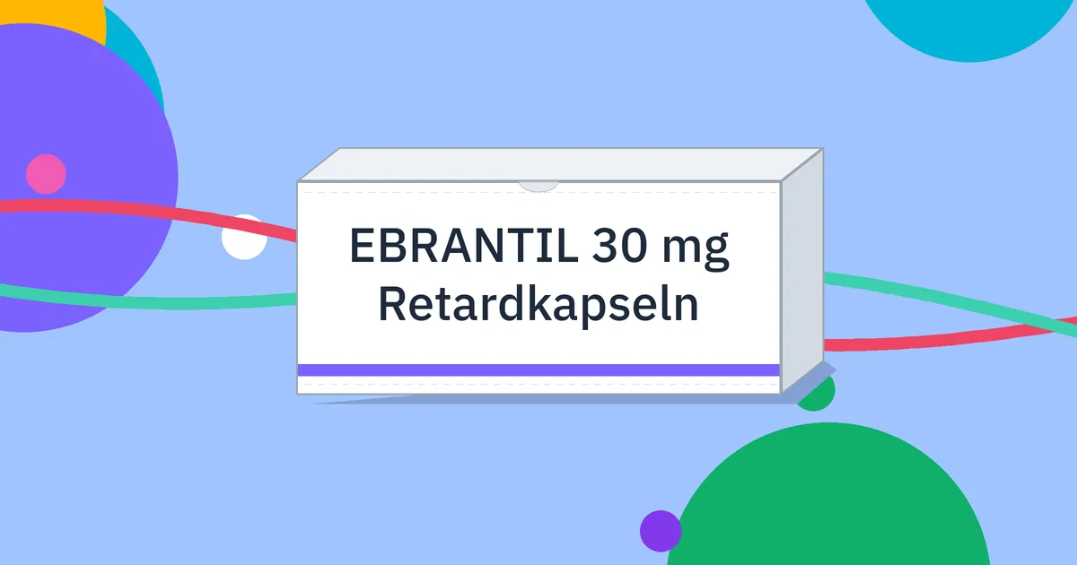 Symbolbild: Packung mit der Aufschrift EBRANTIL 30 mg Retardkapseln (PZN 03209404) – Verfügbarkeit und Bezug in Apotheken in Frankfurt am Main