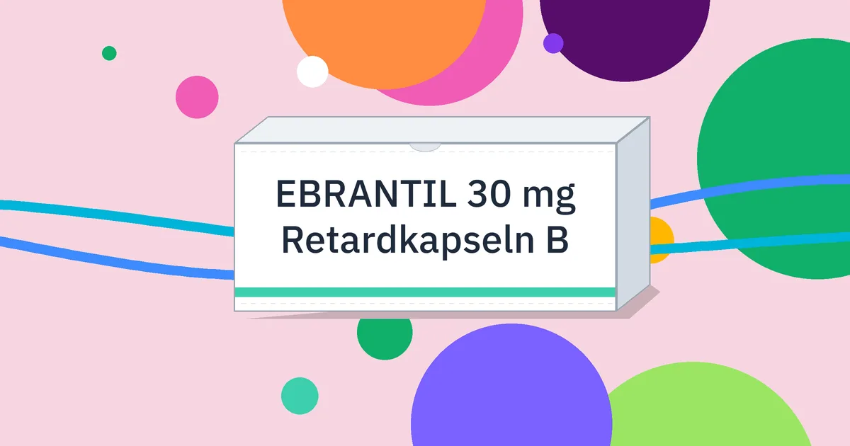 Symbolbild: Packung mit der Aufschrift EBRANTIL 30 mg Retardkapseln B (PZN 07745252) – Verfügbarkeit und Bezug in Apotheken in Frankfurt am Main