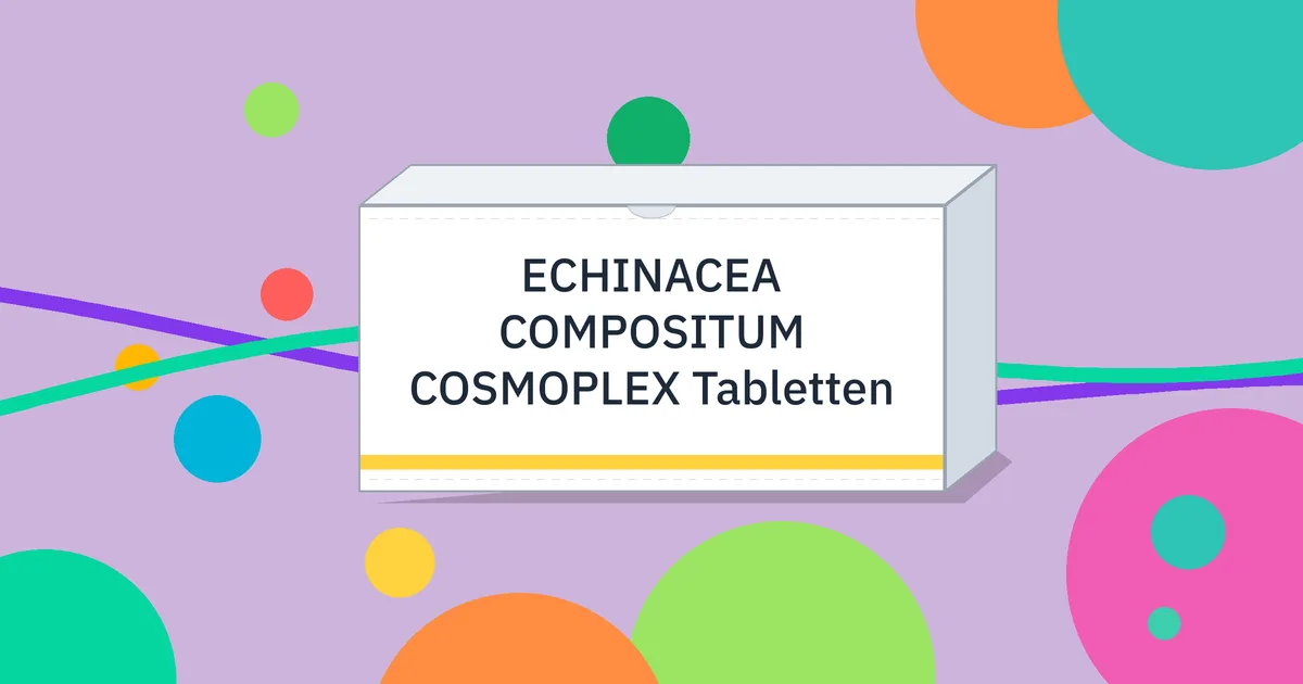 Symbolbild: Packung mit der Aufschrift ECHINACEA COMPOSITUM COSMOPLEX Tabletten (PZN 04328938) – Verfügbarkeit und Bezug in Apotheken in Frankfurt am Main