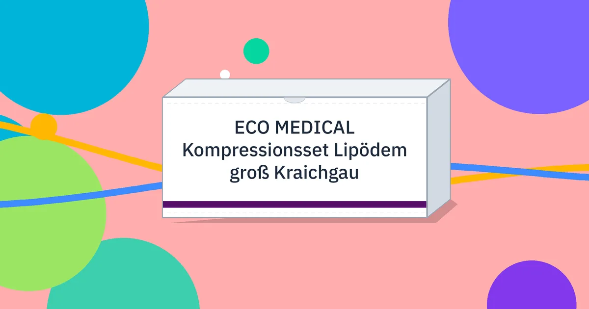 Symbolbild: Packung mit der Aufschrift ECO MEDICAL Kompressionsset Lipödem groß Kraichgau (PZN 18064006) – Verfügbarkeit und Bezug in Apotheken in Frankfurt am Main