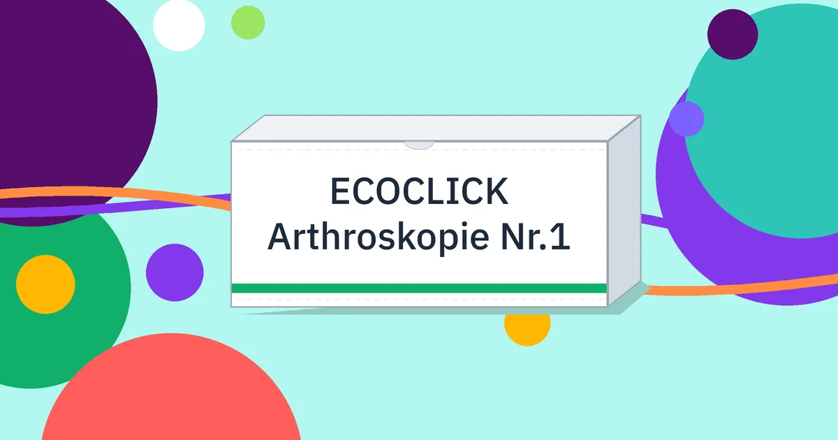 Symbolbild: Packung mit der Aufschrift ECOCLICK Arthroskopie Nr.1 (PZN 00498572) – Verfügbarkeit und Bezug in Apotheken in Frankfurt am Main