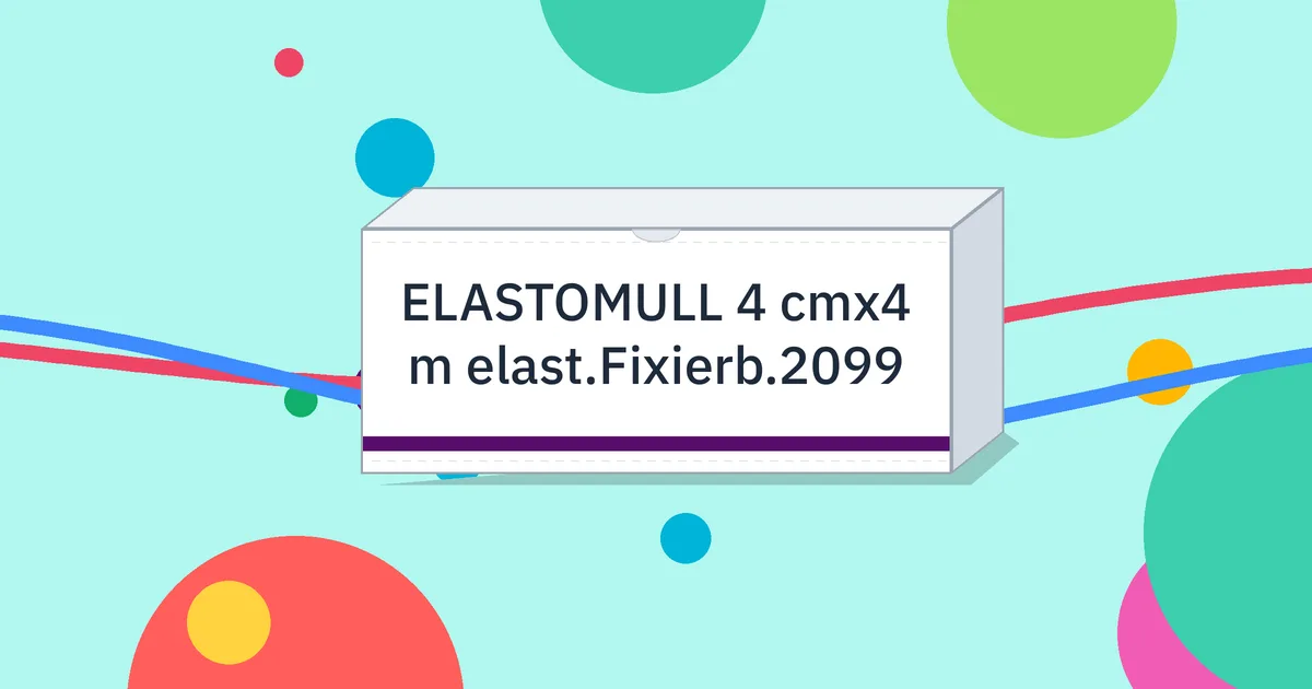 Symbolbild: Packung mit der Aufschrift ELASTOMULL 4 cmx4 m elast.Fixierb.2099 (PZN 18395128) – Verfügbarkeit und Bezug in Apotheken in Frankfurt am Main