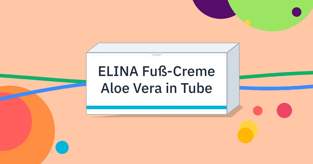 Symbolbild: Packung mit der Aufschrift ELINA Fuß-Creme Aloe Vera in Tube (PZN 11521794) – Verfügbarkeit und Bezug in Apotheken in Frankfurt am Main