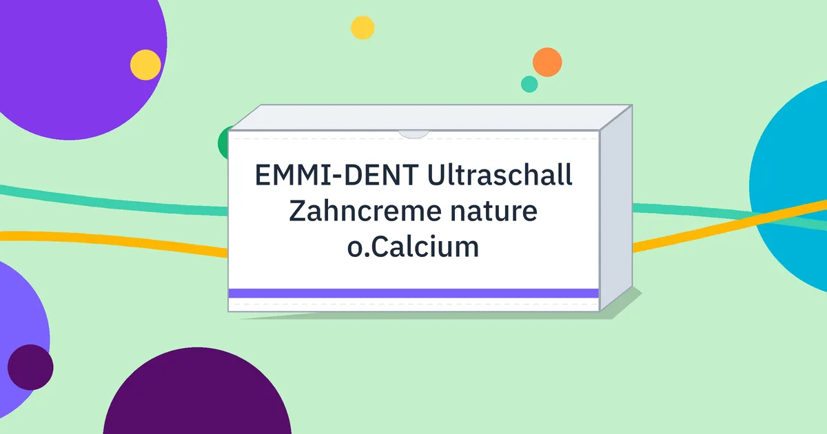 Symbolbild: Packung mit der Aufschrift EMMI-DENT Ultraschall Zahncreme nature o.Calcium (PZN 16842296) – Verfügbarkeit und Bezug in Apotheken in Frankfurt am Main