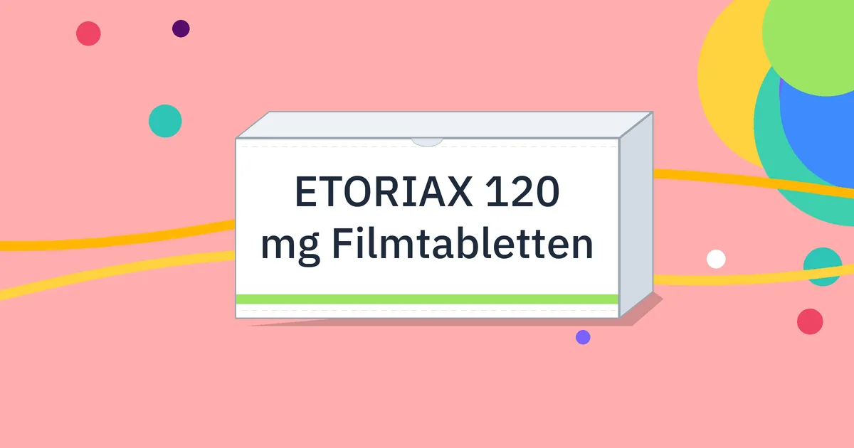 Symbolbild: Packung mit der Aufschrift ETORIAX 120 mg Filmtabletten (PZN 12653983) – Verfügbarkeit und Bezug in Apotheken in Frankfurt am Main