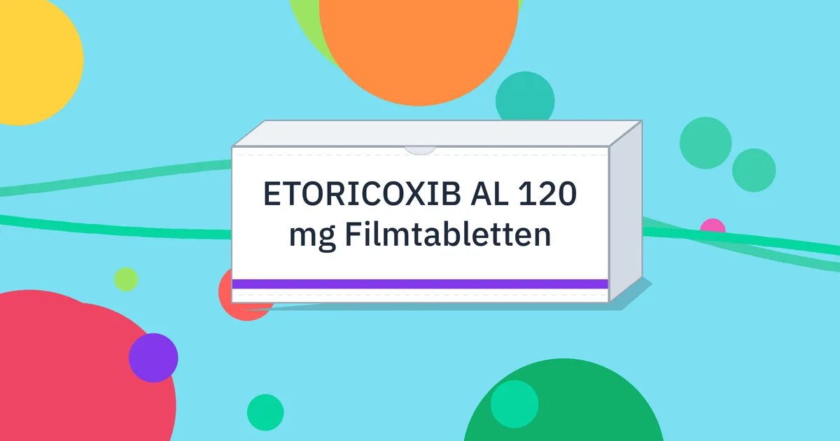 Symbolbild: Packung mit der Aufschrift ETORICOXIB AL 120 mg Filmtabletten (PZN 12464495) – Verfügbarkeit und Bezug in Apotheken in Frankfurt am Main