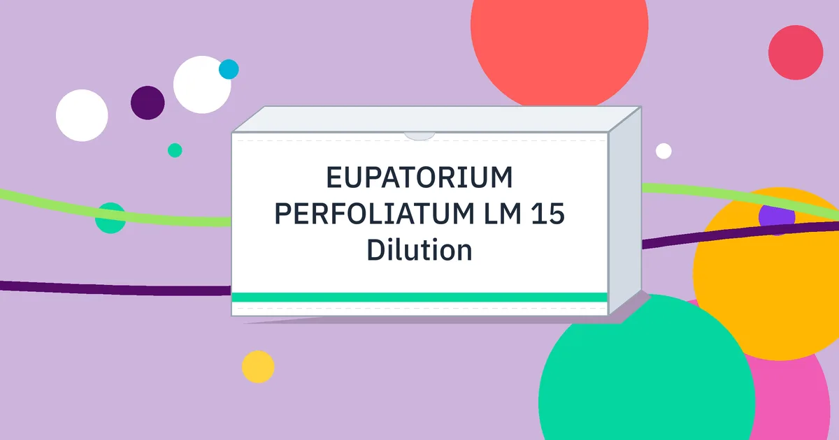 Symbolbild: Packung mit der Aufschrift EUPATORIUM PERFOLIATUM LM 15 Dilution (PZN 12846251) – Verfügbarkeit und Bezug in Apotheken in Frankfurt am Main