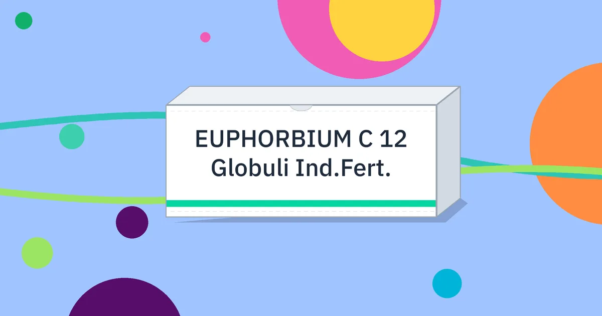 Symbolbild: Packung mit der Aufschrift EUPHORBIUM C 12 Globuli Ind.Fert. (PZN 17651316) – Verfügbarkeit und Bezug in Apotheken in Frankfurt am Main