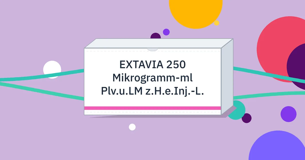 Symbolbild: Packung mit der Aufschrift EXTAVIA 250 Mikrogramm-ml Plv.u.LM z.H.e.Inj.-L. (PZN 05900435) – Verfügbarkeit und Bezug in Apotheken in Frankfurt am Main