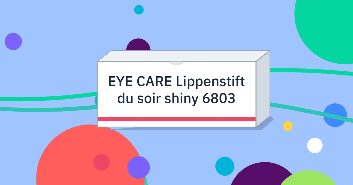 Symbolbild: Packung mit der Aufschrift EYE CARE Lippenstift du soir shiny 6803 (PZN 19690680) – Verfügbarkeit und Bezug in Apotheken in Frankfurt am Main