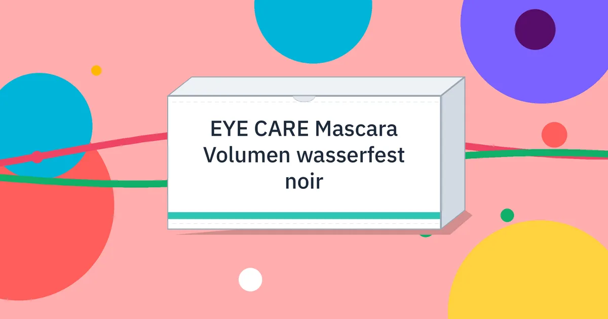 Symbolbild: Packung mit der Aufschrift EYE CARE Mascara Volumen wasserfest noir (PZN 12481909) – Verfügbarkeit und Bezug in Apotheken in Frankfurt am Main